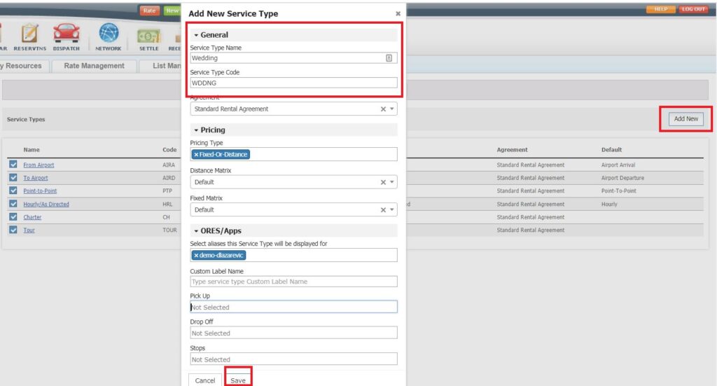 How-to Establish and Manage Service Types. – Limo Anywhere Knowledge Center
