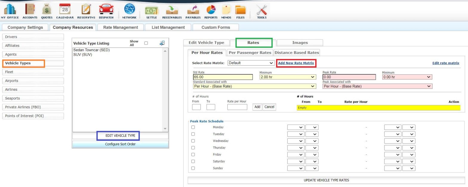 How-to Set Up and Manage an Hourly or Per Passenger Matrix – Limo ...