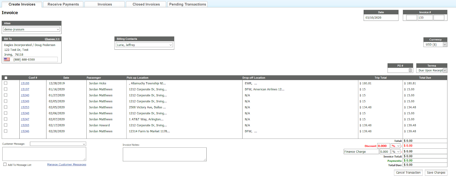How-to Create an Invoice – Limo Anywhere Knowledge Center