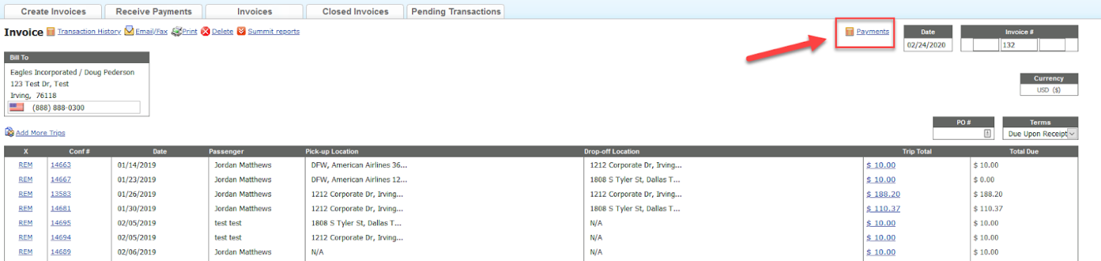 How-to Receive Payment on an Invoice – Limo Anywhere Knowledge Center