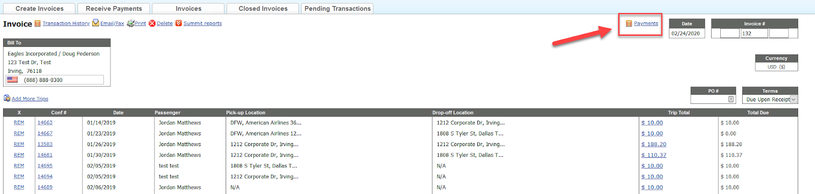 How-to Receive Payment on an Invoice – Limo Anywhere Knowledge Center