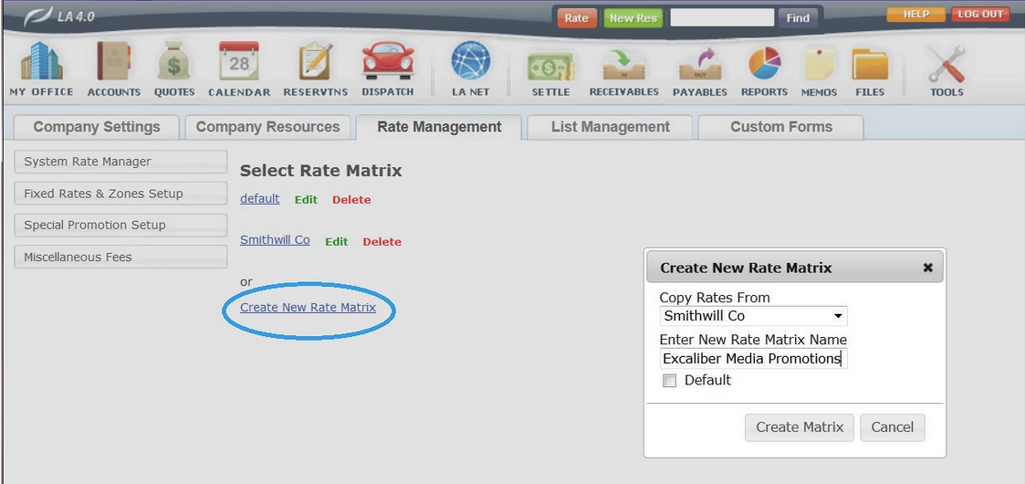 How-to Set Up and Manage a Fixed Rate Matrix – Limo Anywhere Knowledge ...