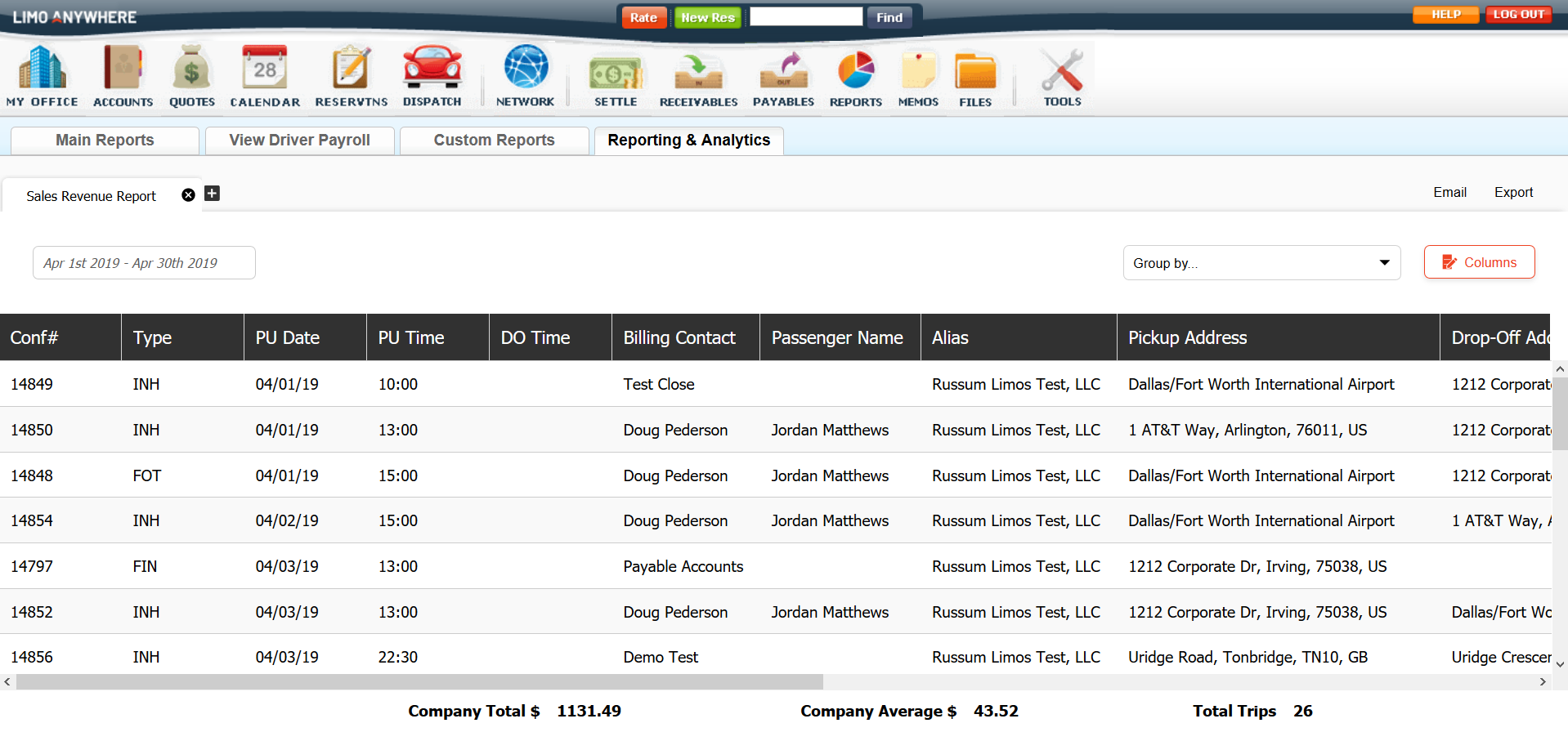 How-To Use Reporting & Analytics – Limo Anywhere Knowledge Center