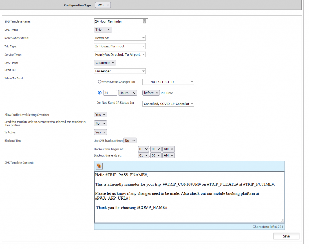 How-to Use PWA Trip Tags in Scheduled Messages – Limo Anywhere ...