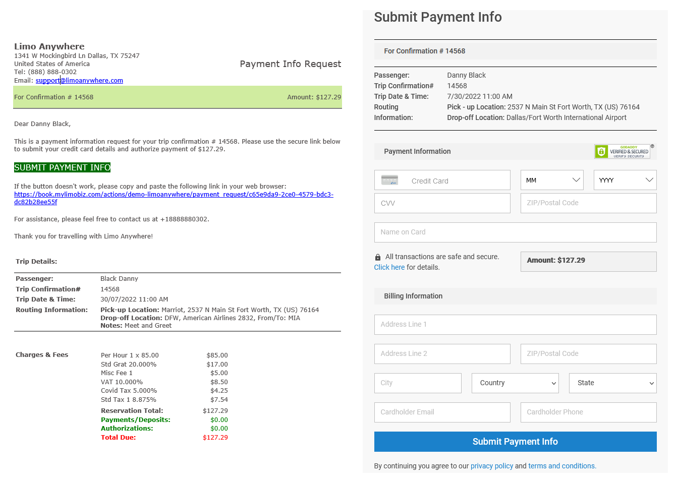 Using the Request Payment Feature for Limo Anywhere PAY – Limo Anywhere ...
